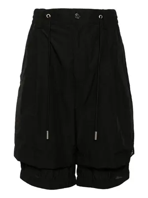 SONGZIO Layered Cotton Shorts - Black