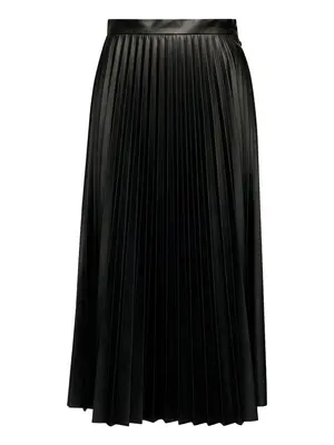 MAISON MARGIELA Pleated Faux-leather Midi Skirt - Black