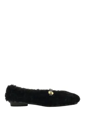 FERRAGAMO Fluffy Ballerinas - Black
