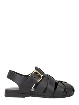 Bottega Veneta Alfie Flat Sandal - Black