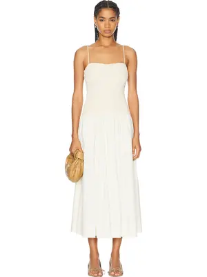 Lpa Stacci Midi Dress - Beige & Cream