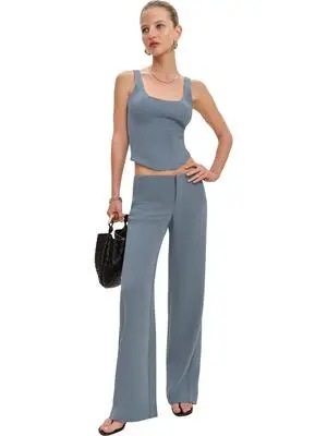 REFORMATION Petites Vida Low Rise Pant Cornflower