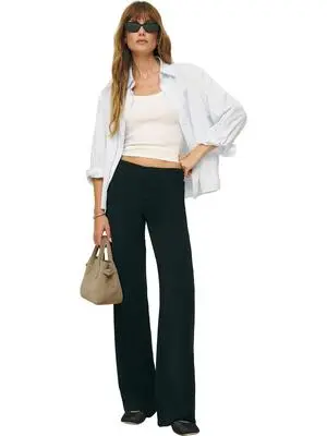 REFORMATION Petites Vida Low Rise Pant - Pitch Black