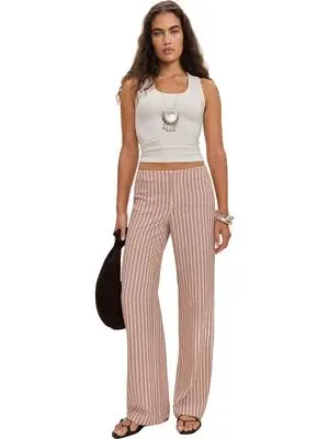 REFORMATION Petites Vida Low Rise Pant Red Stripe