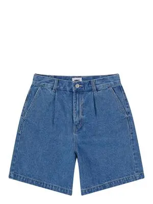 Obey Eli Pleated Short - Light Indigo