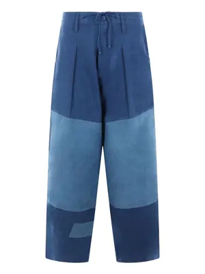 STORY MFG. Panelled Wide-leg Trousers - Blue