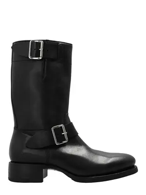 Dsquared2 Buckled Leather Boots - Black
