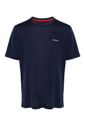 Kiton Logo-embroidered Cotton T-shirt - Blue