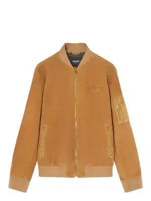 Versace Suede Bomber Jacket - Brown