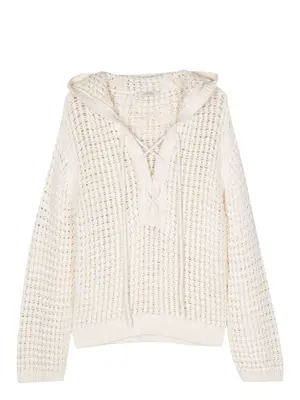 Dorothee Schumacher Open-knit Hooded Sweater - White