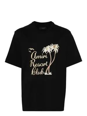 Amiri Twisted Palms Cotton T-shirt - Black