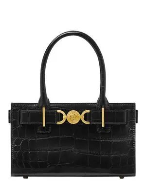 Versace Small Medusa '95 Croc-effect Tote - Black