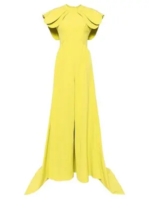 SAIID KOBEISY Crepe Jumpsuit With Overskirt - Green