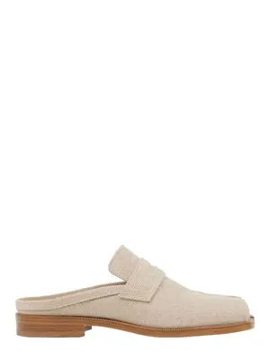 MAISON MARGIELA Tabi City Linen Loafer Mules - Neutrals