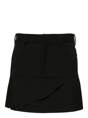 MAISON MARGIELA Pleated Twill Miniskirt - Black