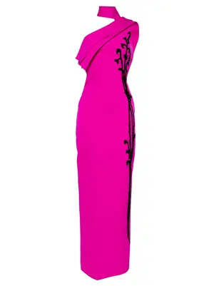 SAIID KOBEISY Bead-embellished One-shoulder Gown - Pink