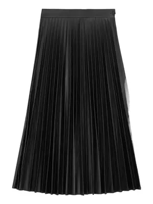 MAISON MARGIELA Pleated Faux-leather Midi Skirt - Black