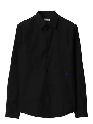 Burberry Ekd-embroidered Cotton Shirt - Black