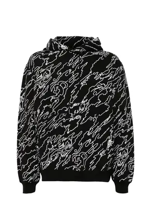 MAHARISHI Graphic-print Cotton Hoodie - Black