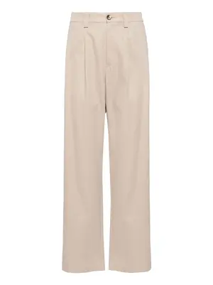Sease Cotton Wide-leg Trousers - Neutrals