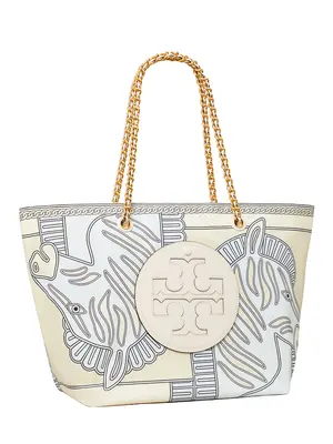 Tory Burch Ella Printed Chain Tote Blue Zebra