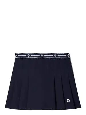Tory Burch Tech Twill Logo Tape Tennis Skirt - Deep Navy