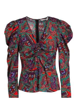 Veronica Beard Simmons Paisley-print Silk-blend Jacquard Blouse - Multicolor