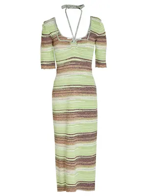 Veronica Beard Kante Spacedyed Knitted Midi Dress - Light Green