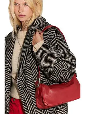 Free People Leather Shoulder Bag Cherry Red