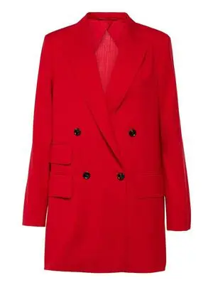 Max Mara Nebbie Virgin Wool Blazer - Red