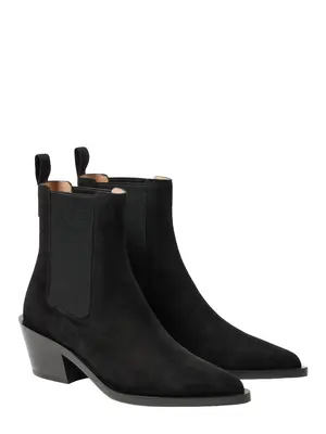 GIANVITO ROSSI Wylie Suede Ankle Boots - Black