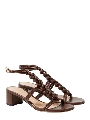GIANVITO ROSSI Capua 45 Leather Sandals - Brown