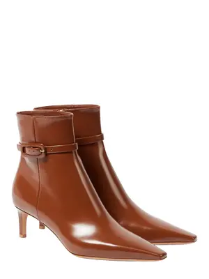 GIANVITO ROSSI Patent Leather Ankle Boots - Brown