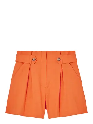 Veronica Beard Franzi Linen-blend Shorts - Orange
