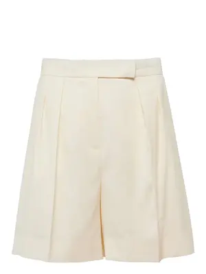 Max Mara Priamo High-rise Virgin Wool Shorts - White