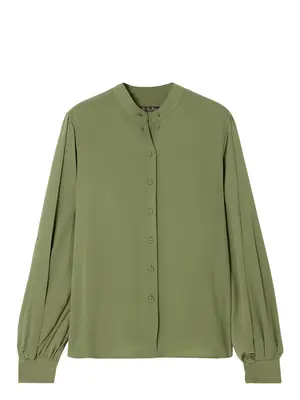 Loro Piana Sheryl Silk-crepe Blouse - Green