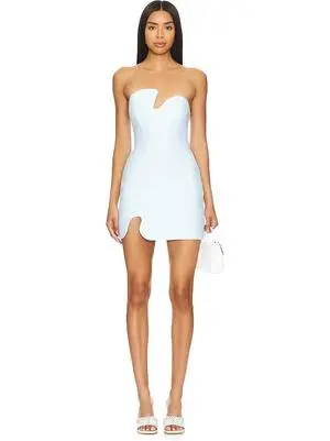 Amanda Uprichard X Strapless Puzzle Mini Dress - Blue