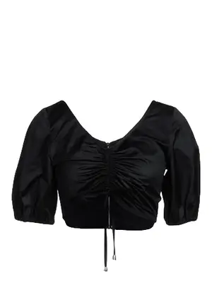 Pinko Crop Top In Cotton And Polyester - Black