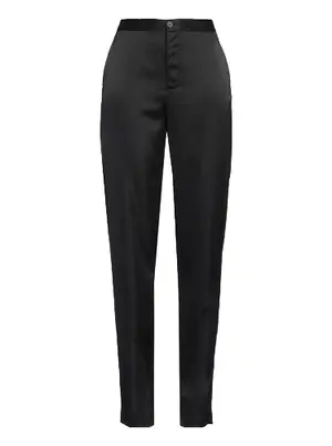 ROBERTO COLLINA Tapered Satin Pants - Black