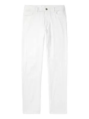 Zegna Roccia Slim-fit Straight-leg Trousers - White