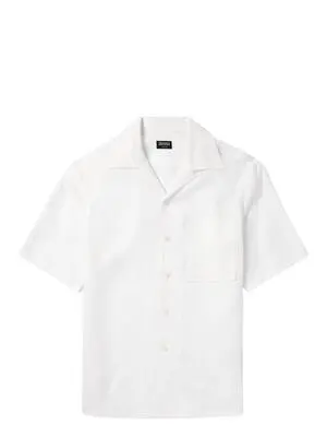 Zegna Camp-collar Oasi Linen Shirt - White