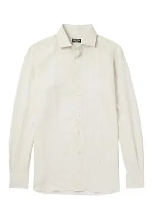 Zegna Striped Oasi Linen Shirt - Neutrals