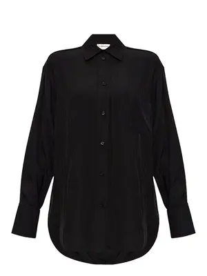Victoria Beckham Monogram-pattern Button-down Shirt - Black