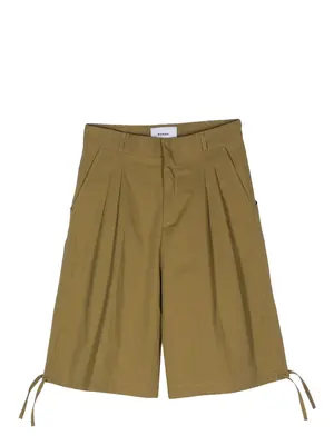 BONSAI Pleated Long Shorts - Green