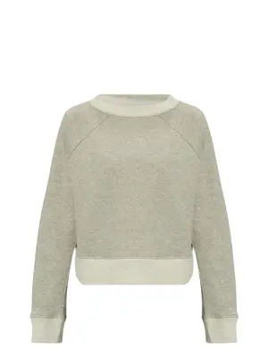 Victoria Beckham Logo-embroidered Boat-neck Sweatshirt - Grey
