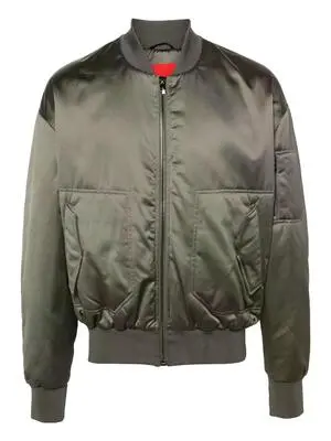 FERRARI Tape-detail Zip-up Bomber Jacket - Grey