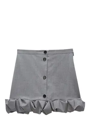 MSGM Ruffled Mini Skirt - Grey