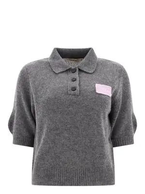 Marni Logo-appliqué Cashmere Sweater - Grey