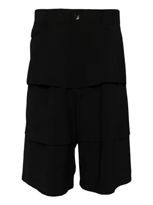 SONGZIO Pleated Cargo Shorts - Black