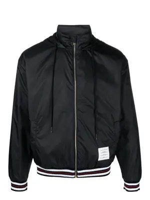 Thom Browne Logo-patch Ripstop Jacket - Blue